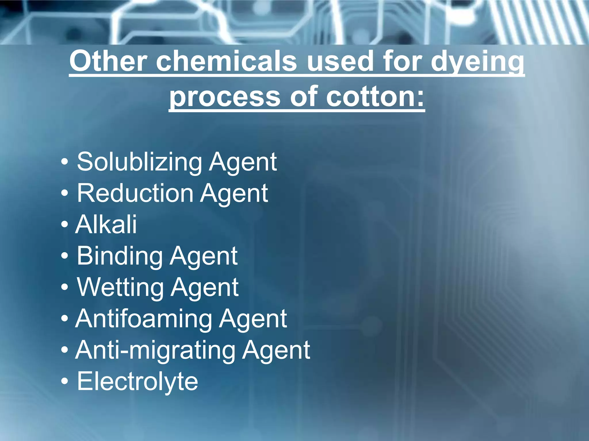 Cotton fibre dyeing in textile | PPTX