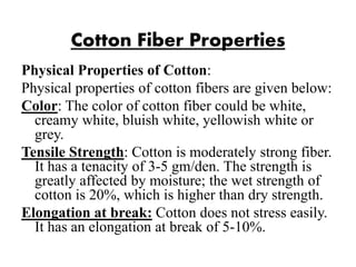 Cotton Fiber Properties | PDF