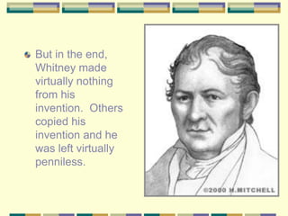 Cotton gin and interchangeable parts | PPTX