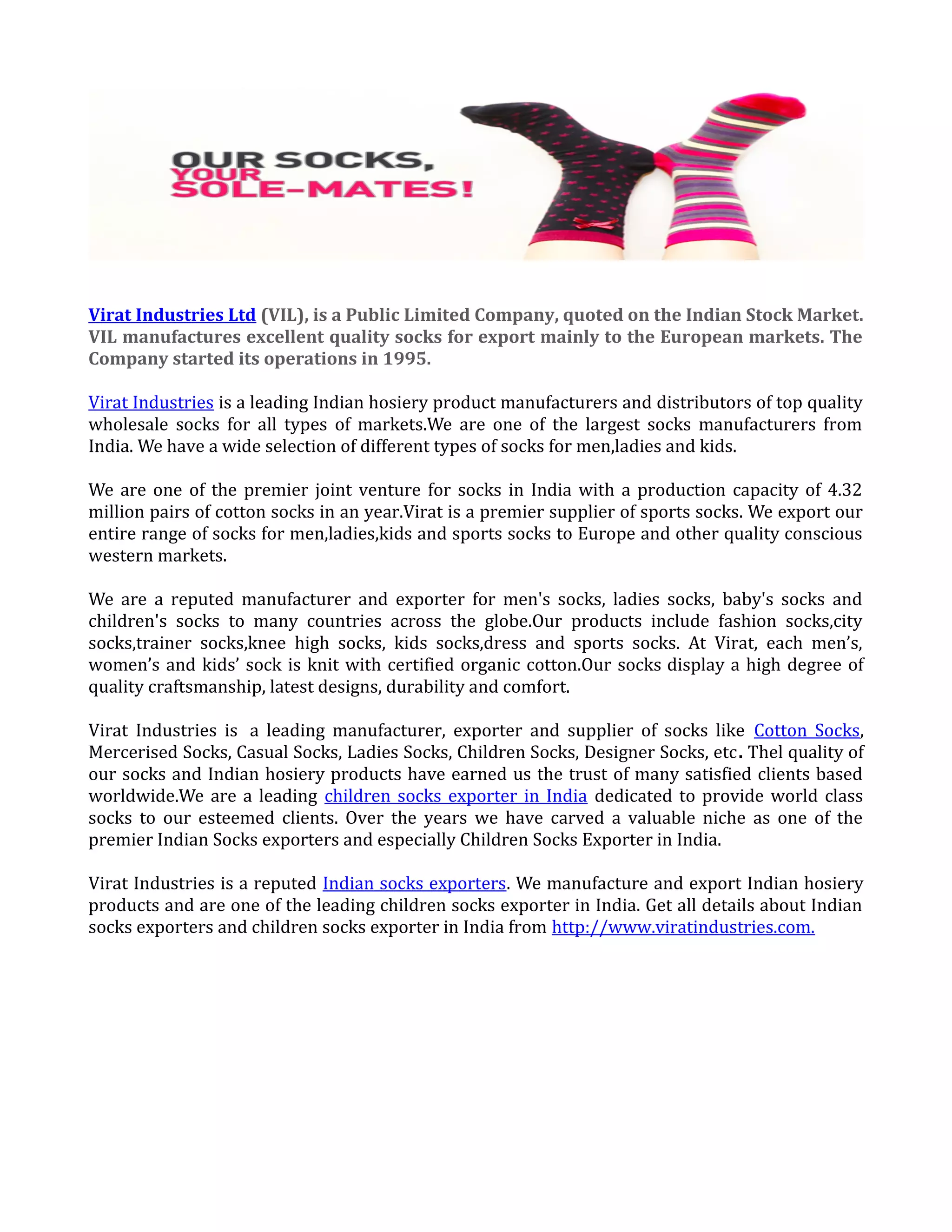Indian Sock Exporters | DOC