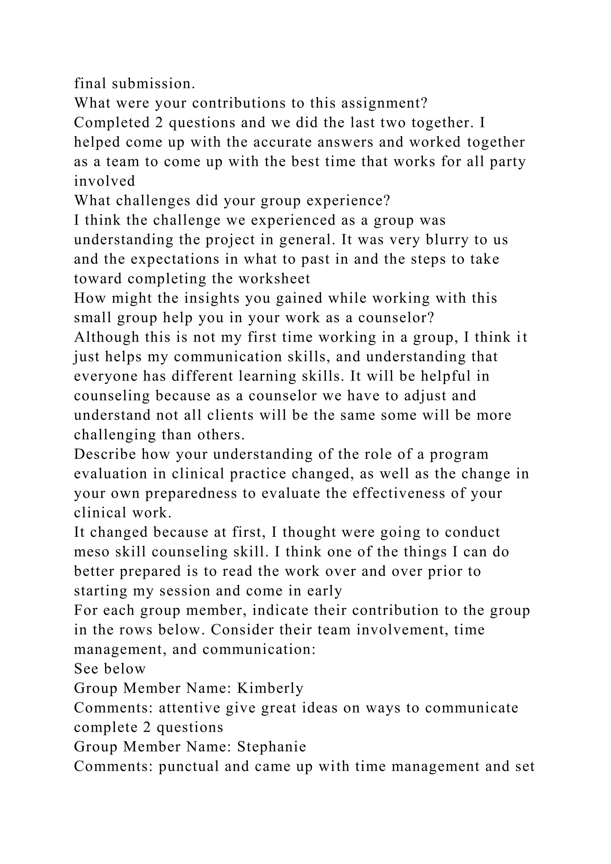 COU 600 Week Seven Group WorksheetPromptUse the plannin | DOCX