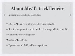 Couchbase presentation - by Patrick Heneise | PDF