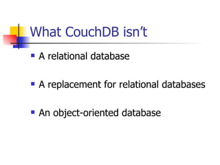 CouchDB + .NET - Relax in Style | PPT