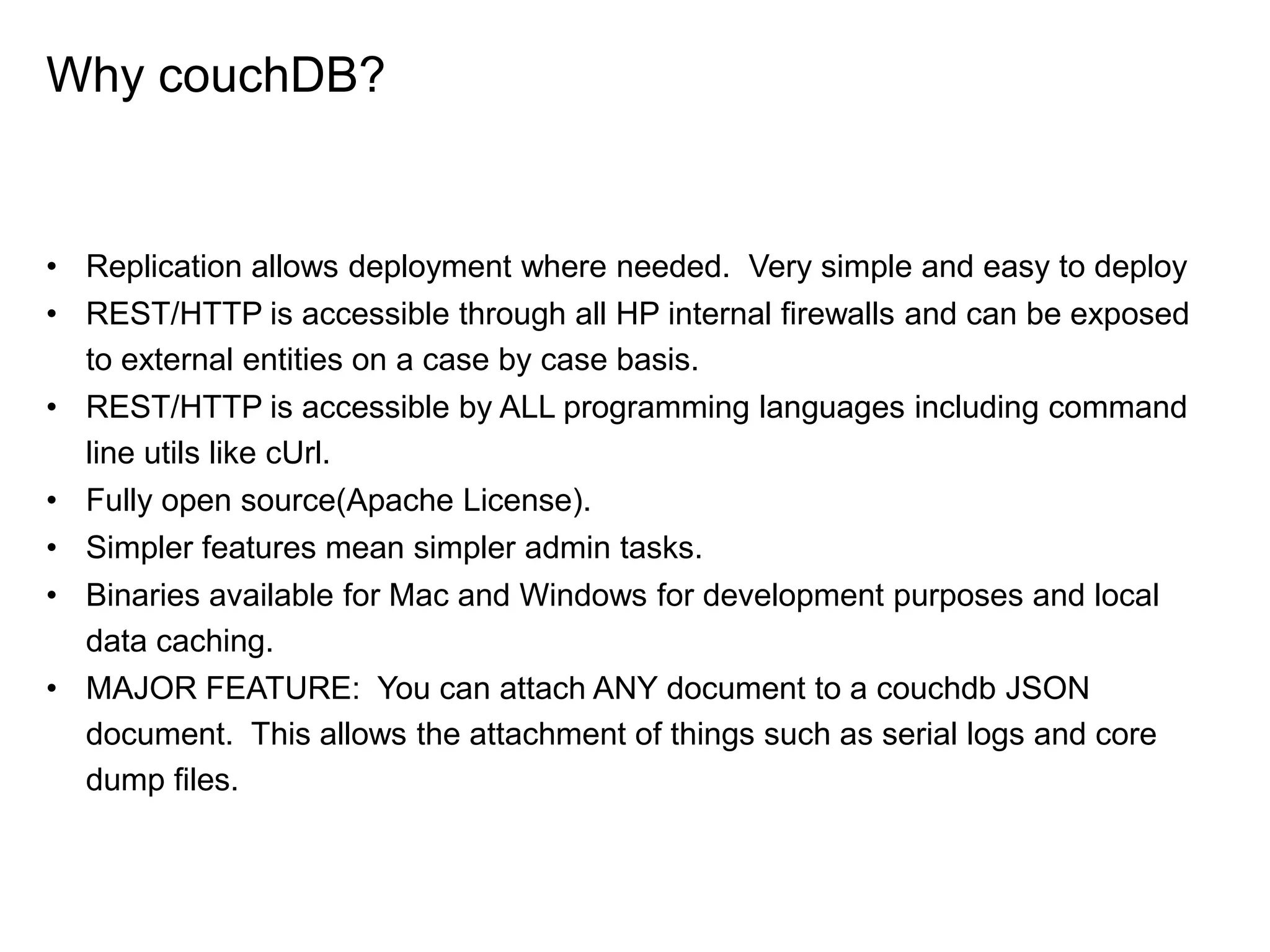 Comparison with storing data using NoSQL(CouchDB) and a relational database. | PPT