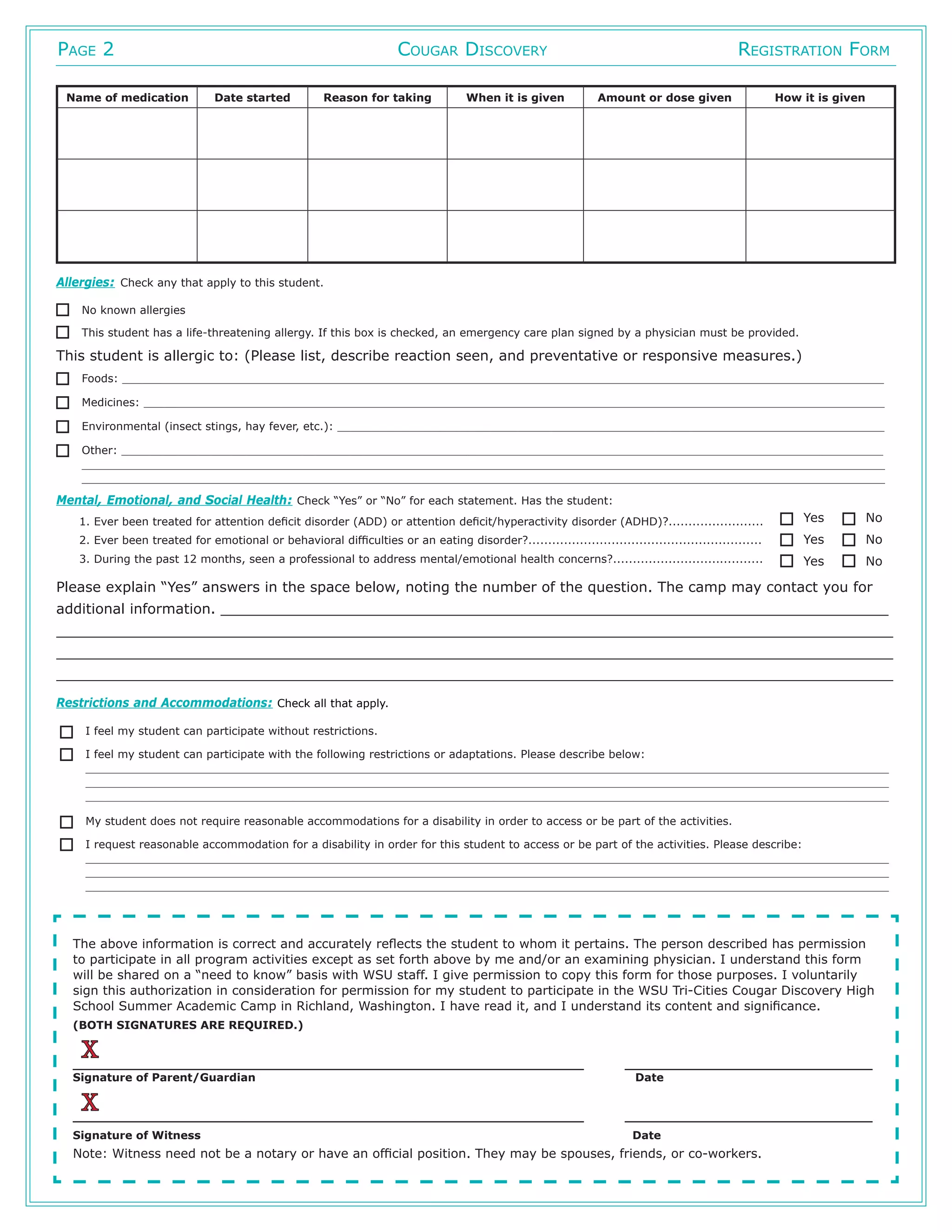 Cougar discovery-student-information-packet | PDF