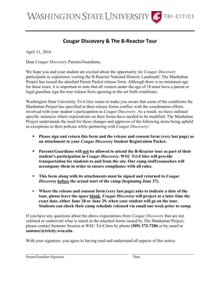 Cougar discovery-student-information-packet | PDF