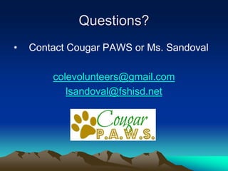 Cougars paws ppt | PPT