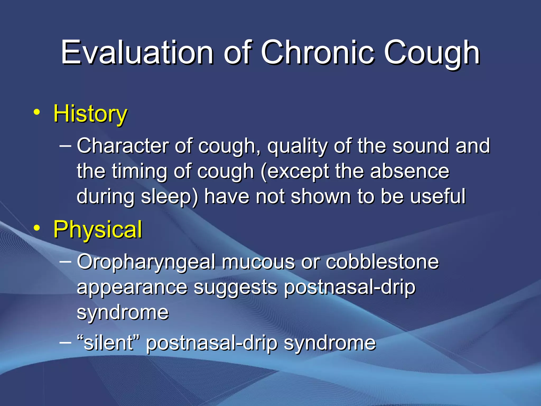 Cough | PPT | Ear, Nose and Throat Conditions | Diseases and Conditions