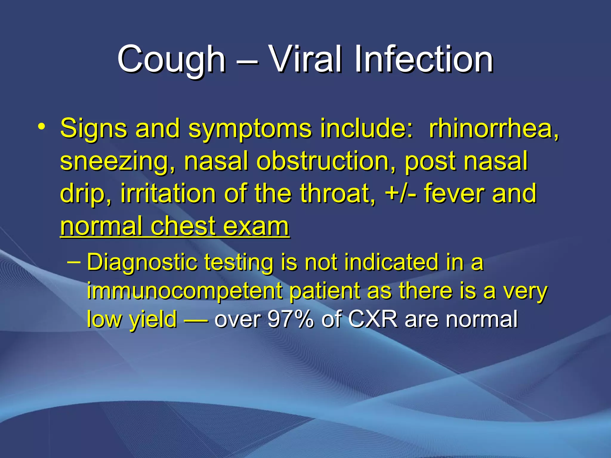 Cough | PPT | Ear, Nose and Throat Conditions | Diseases and Conditions