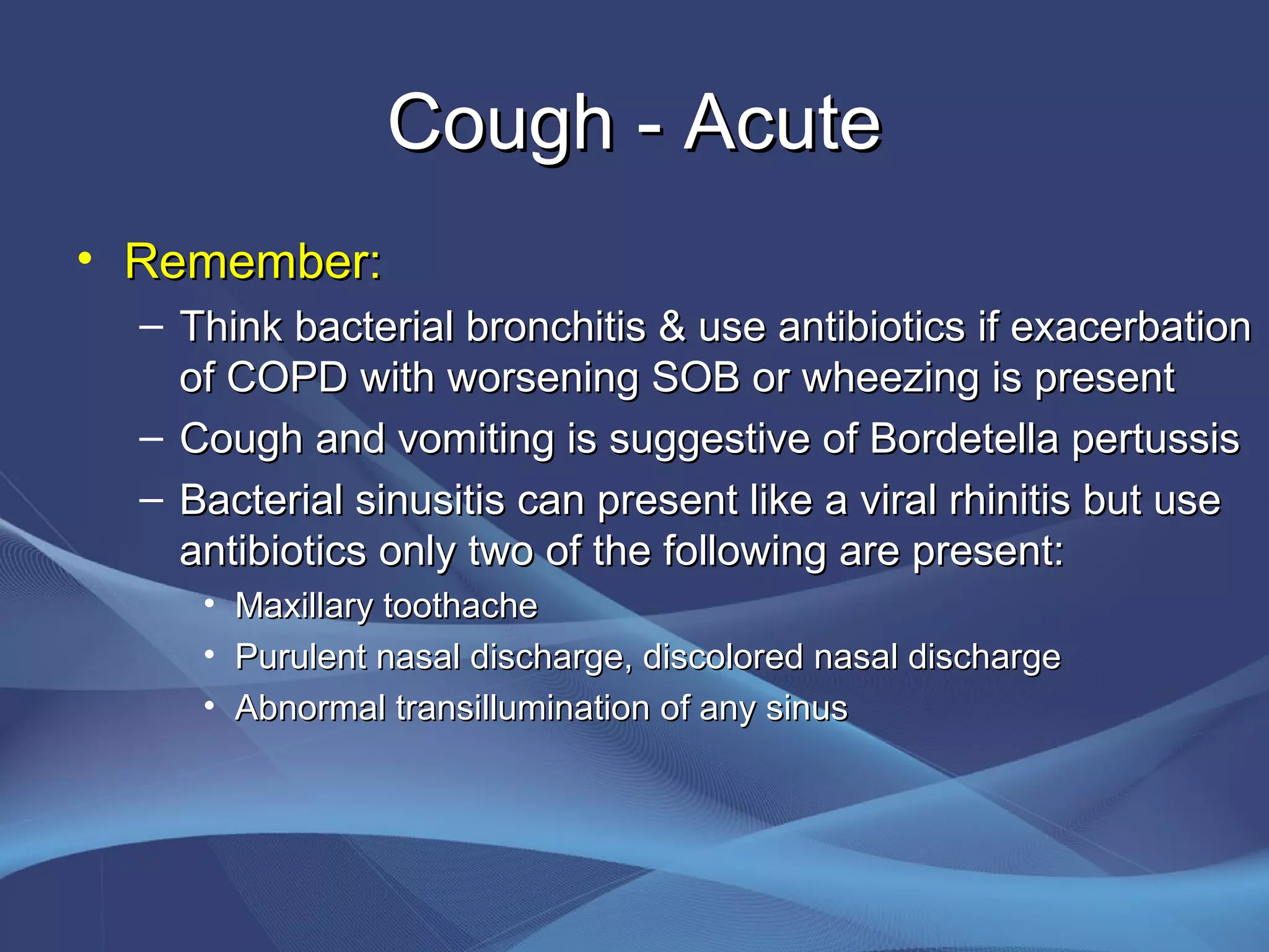 Cough | PPT | Ear, Nose and Throat Conditions | Diseases and Conditions