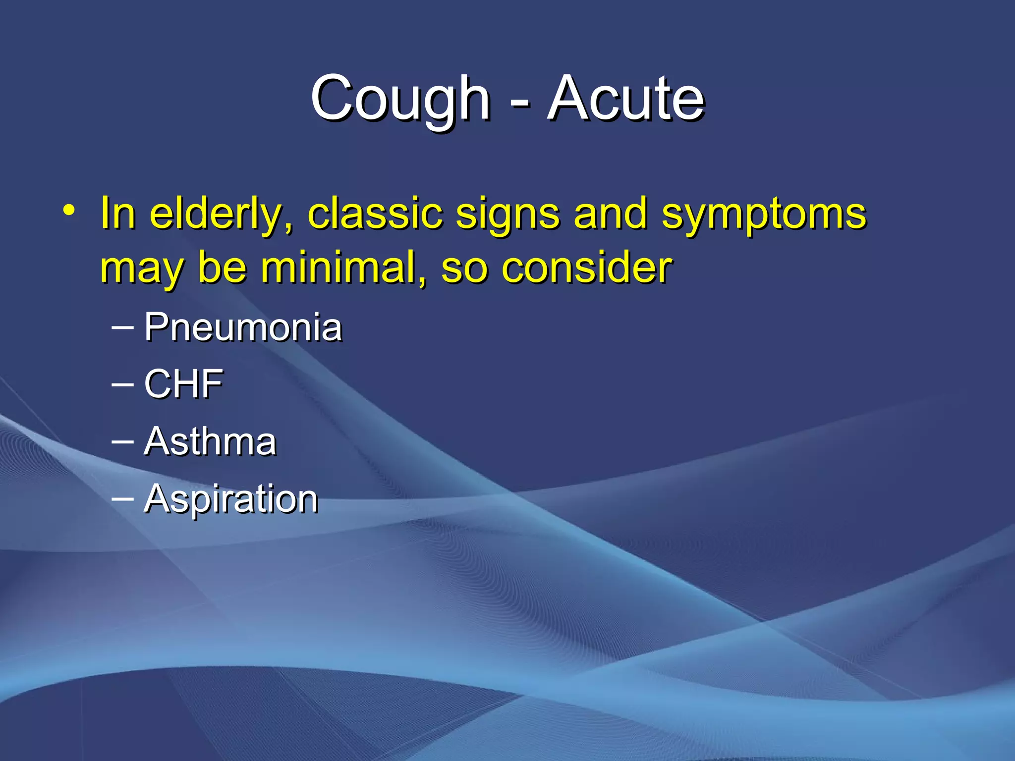 Cough | PPT | Ear, Nose and Throat Conditions | Diseases and Conditions