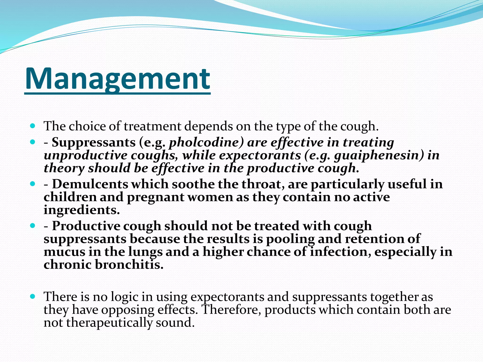 Cough, diagnosis and its treatment | PPTX