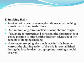 Cough, diagnosis and its treatment | PPTX
