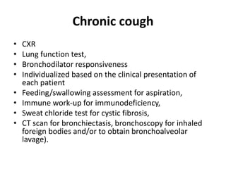 APPROACH TO COUGH IN CHILDREN PRESENTATION | PPTX