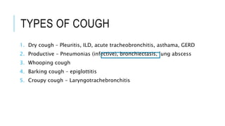 Approach to Cough And Hemoptysis (Medicine) | PPTX