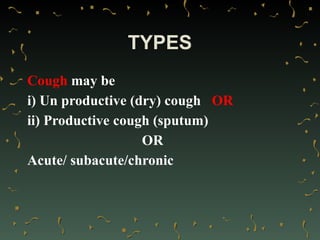 Cough and its pharmacotherapy.pptx in health | PPTX