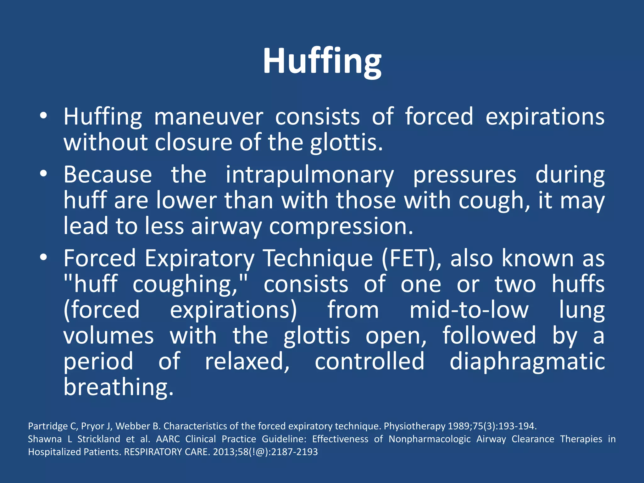 Coughing and huffing | PDF