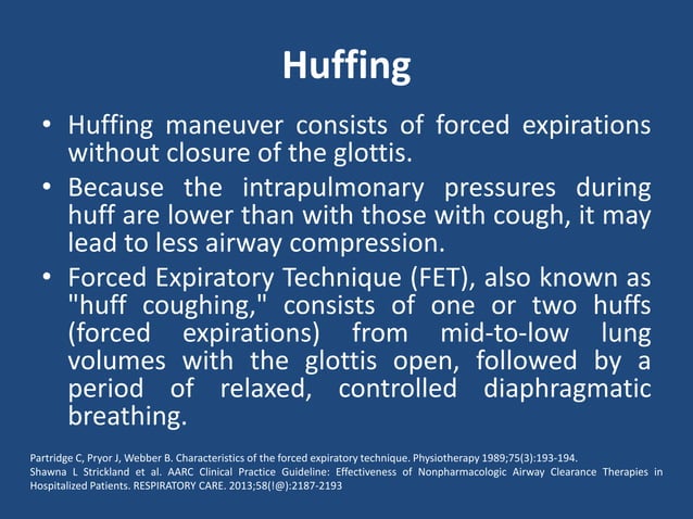 Coughing and huffing | PDF