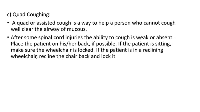 COUGHING TECHNIQUES.pptx | Physical Therapy | Wellness