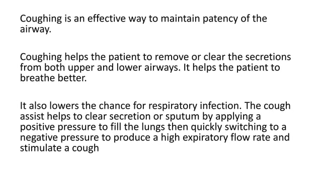 COUGHING TECHNIQUES.pptx | Physical Therapy | Wellness