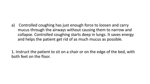 COUGHING TECHNIQUES.pptx | Physical Therapy | Wellness