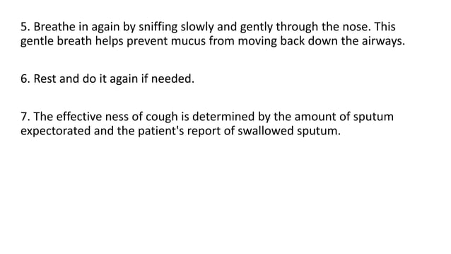 COUGHING TECHNIQUES.pptx | Physical Therapy | Wellness