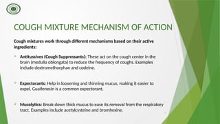 COUGH MIXTURE, MECHANISM OF ACTION PPT.pptx