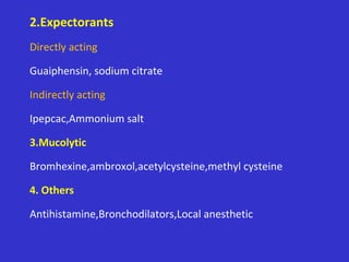 Pharmacotherapy of cough | PPT