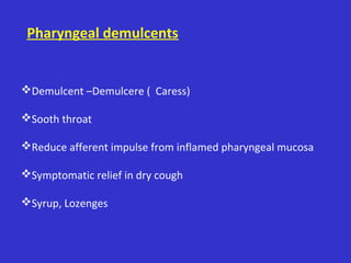 Pharmacotherapy of cough | PPT