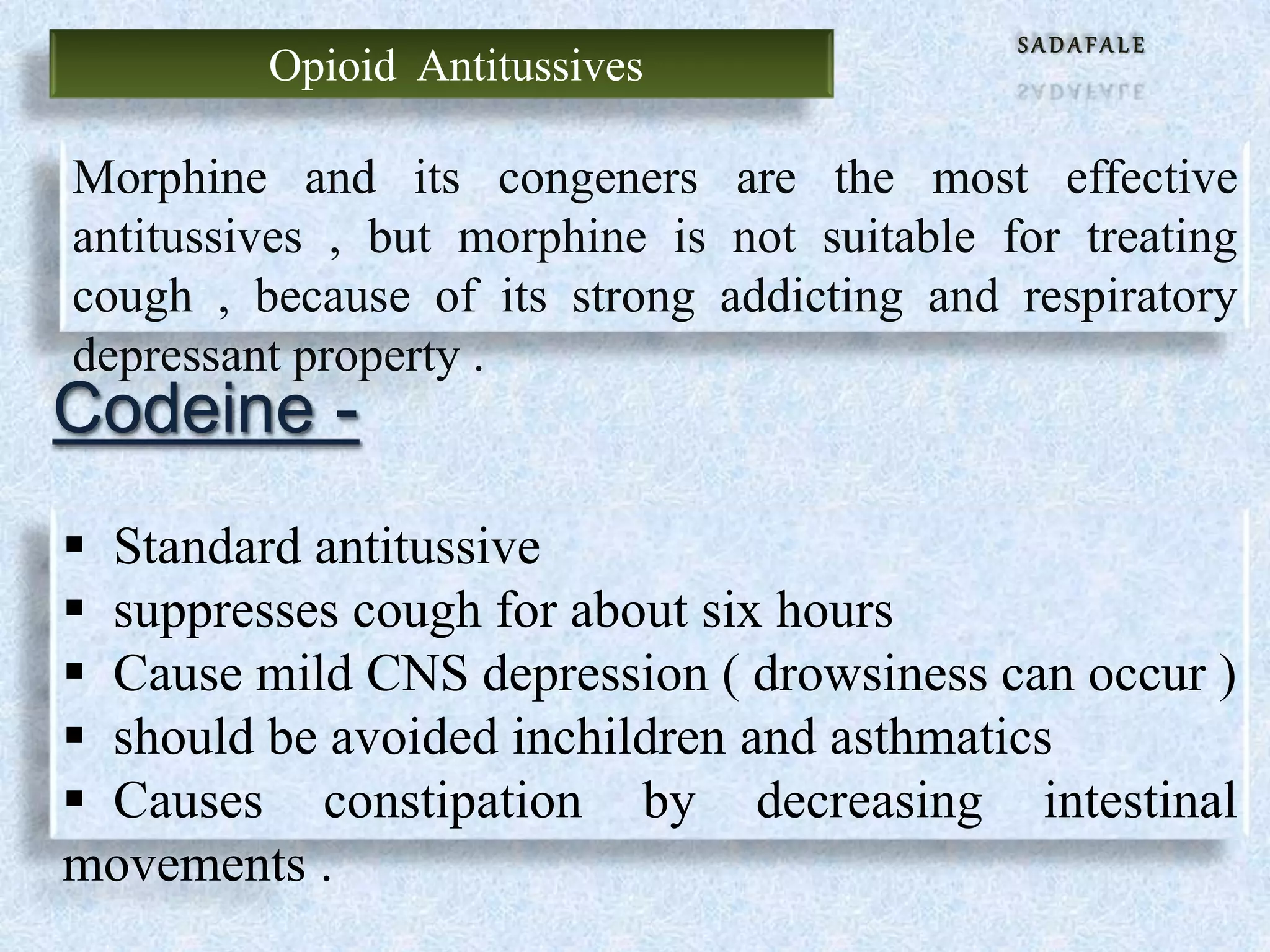 Cough and drugs used to treat ( pharmacology ) | PPTX