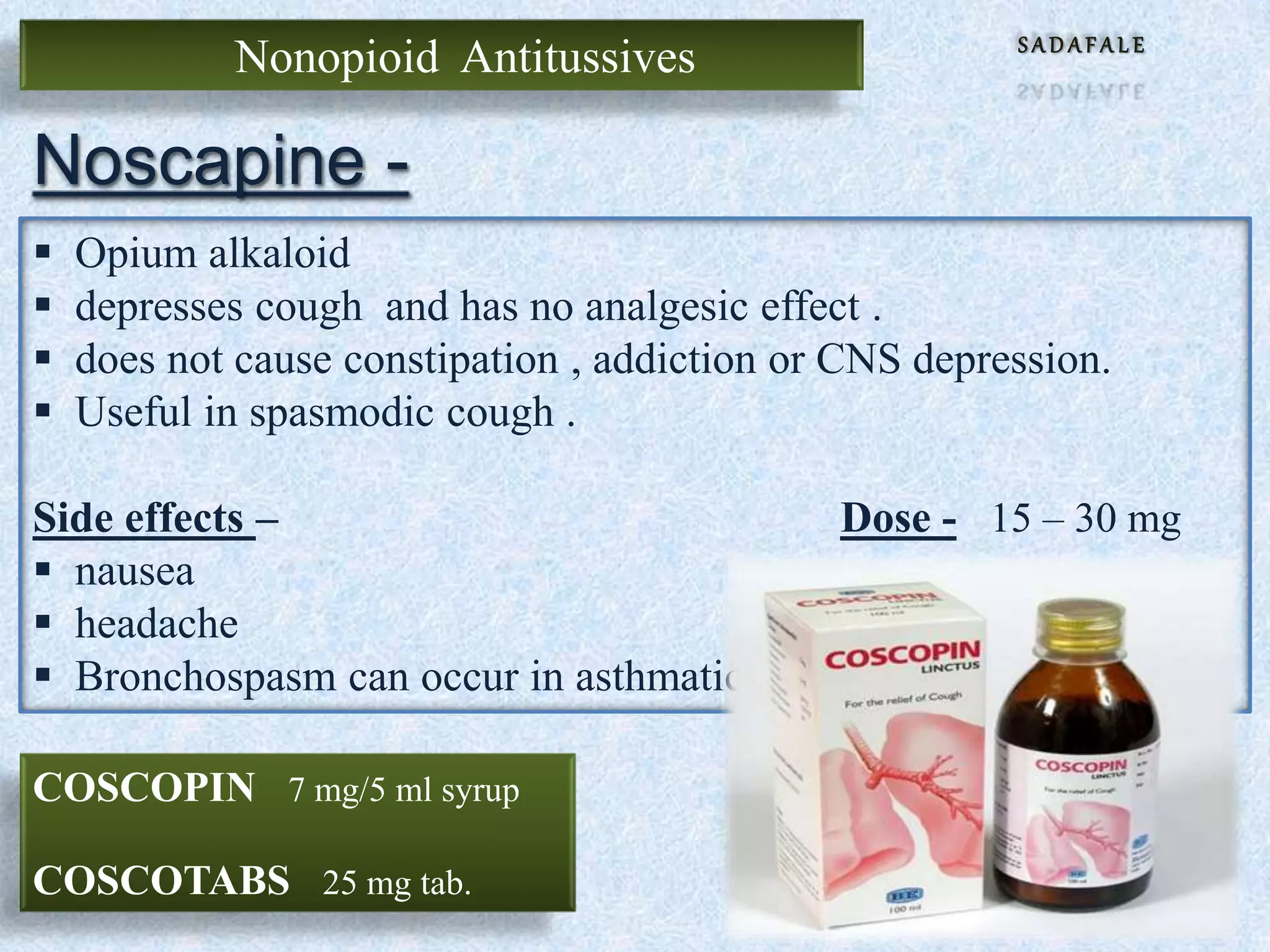 Cough and drugs used to treat ( pharmacology ) | PPTX
