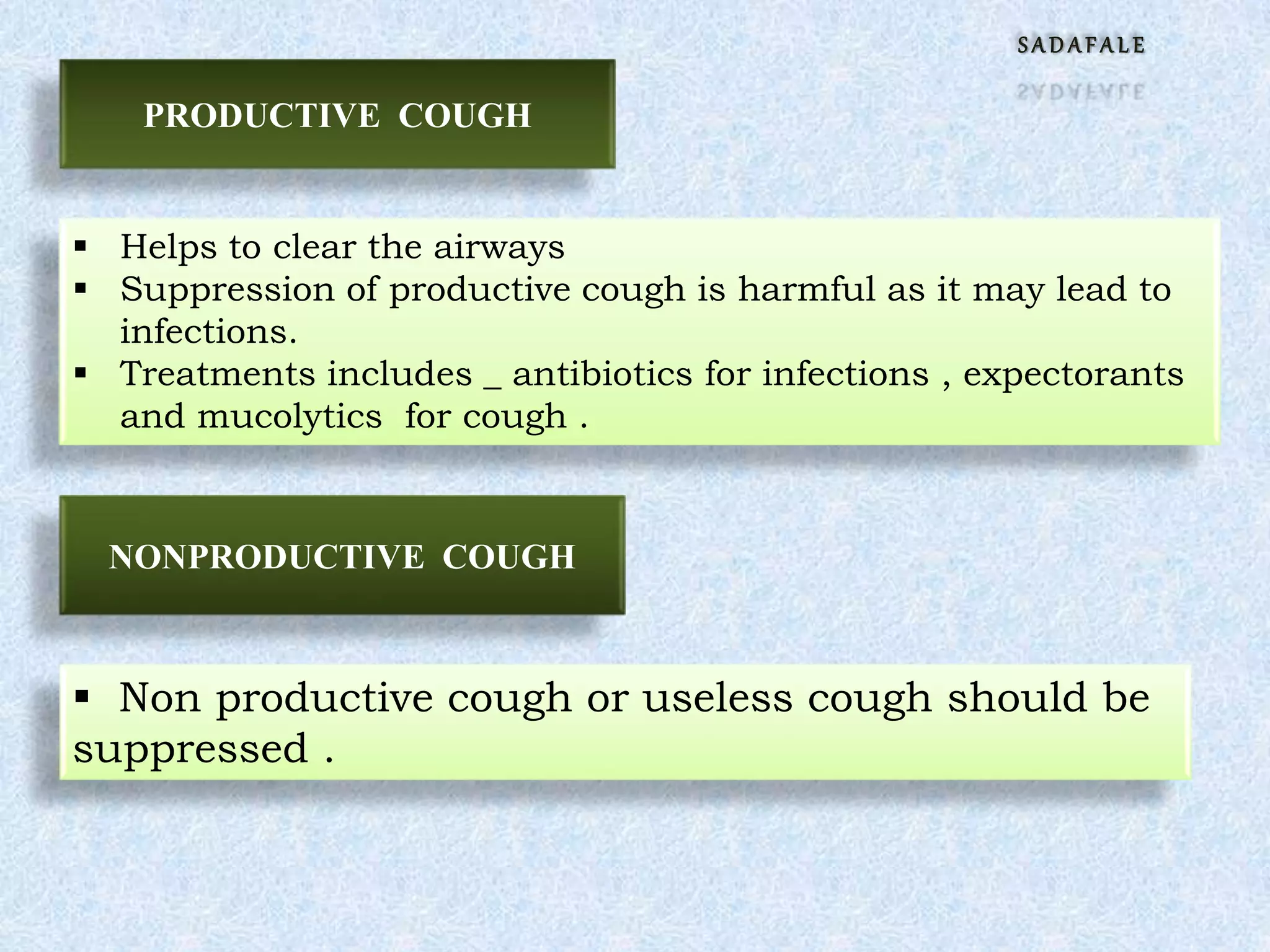 Cough and drugs used to treat ( pharmacology ) | PPTX