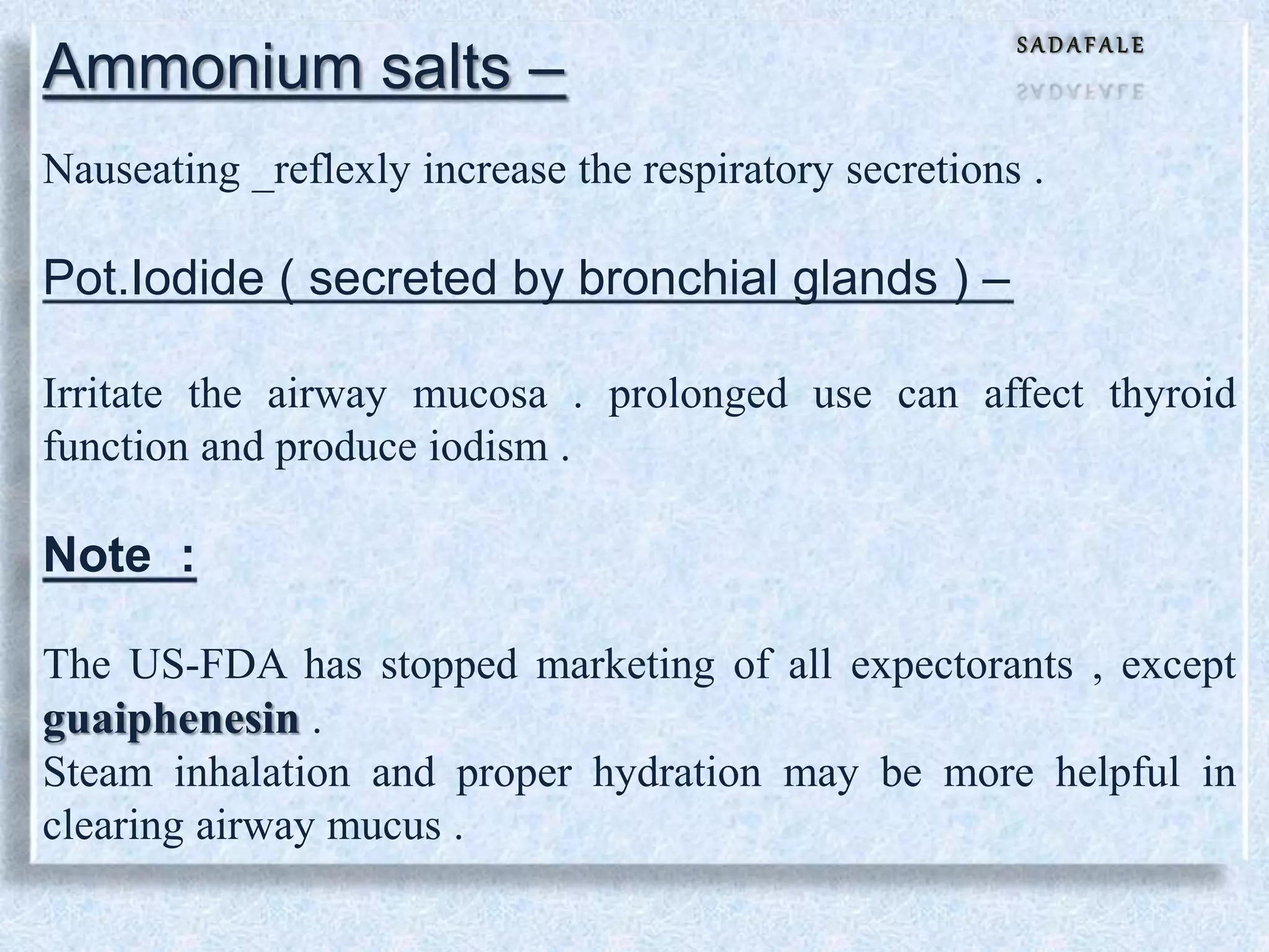 Cough and drugs used to treat ( pharmacology ) | PPTX