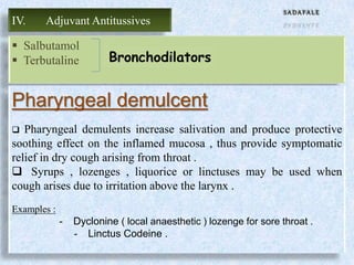 Cough and drugs used to treat ( pharmacology ) | PPTX | Lung and ...