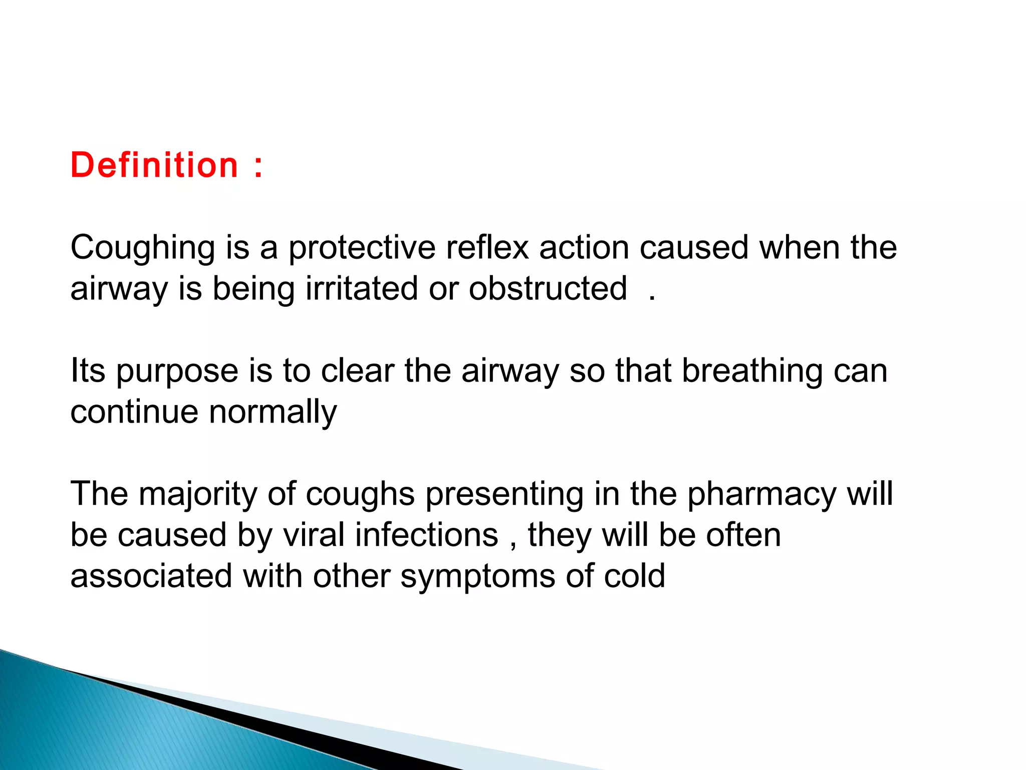 Cough responding to symptoms lec. 2 | PPT