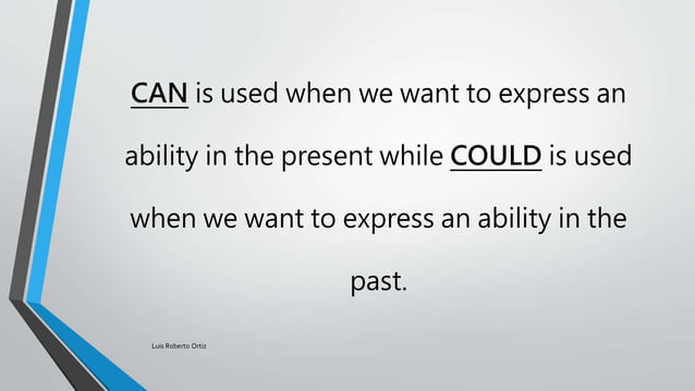 Differences between Can and Could | PPT