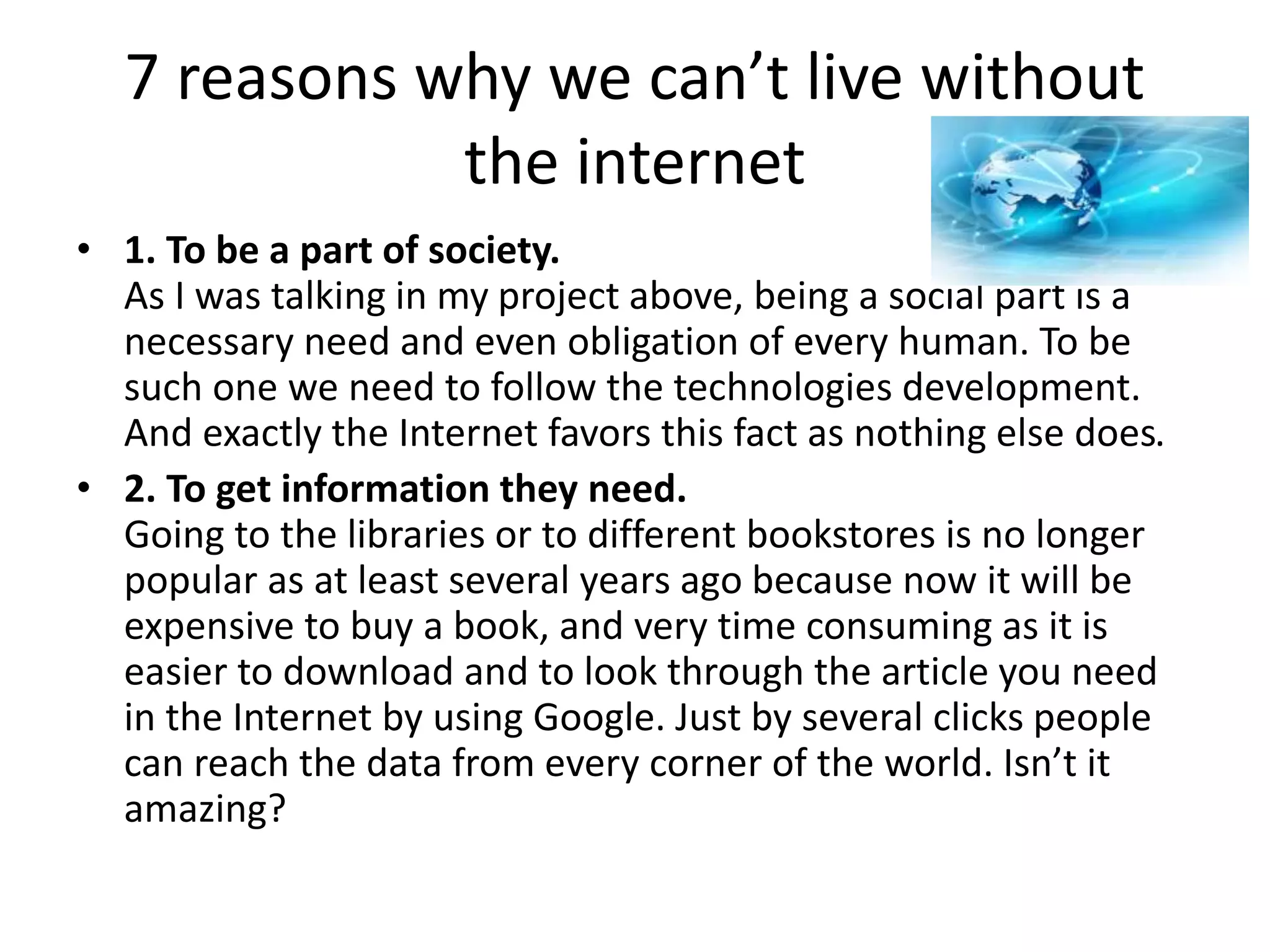 Could we live without the internet | PPTX