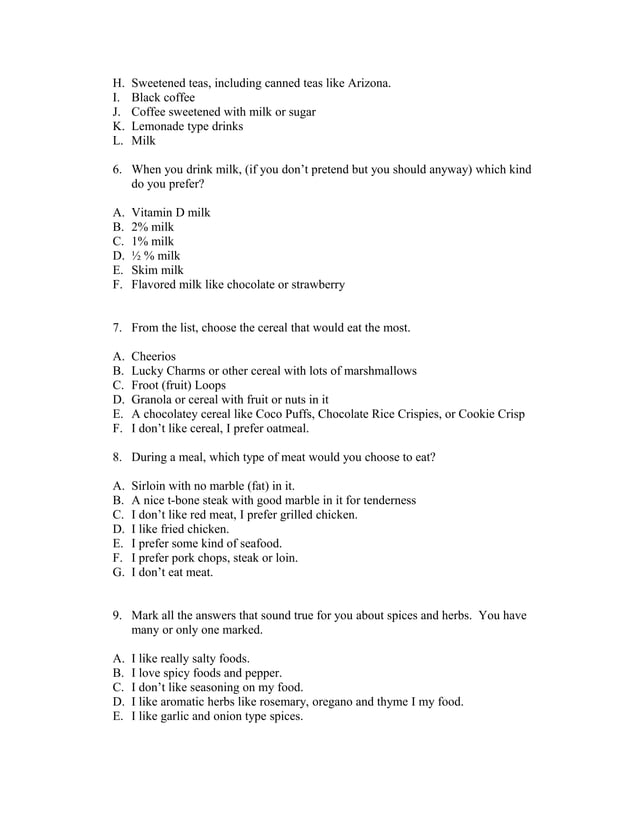 Could You Be A Super Taster | DOC