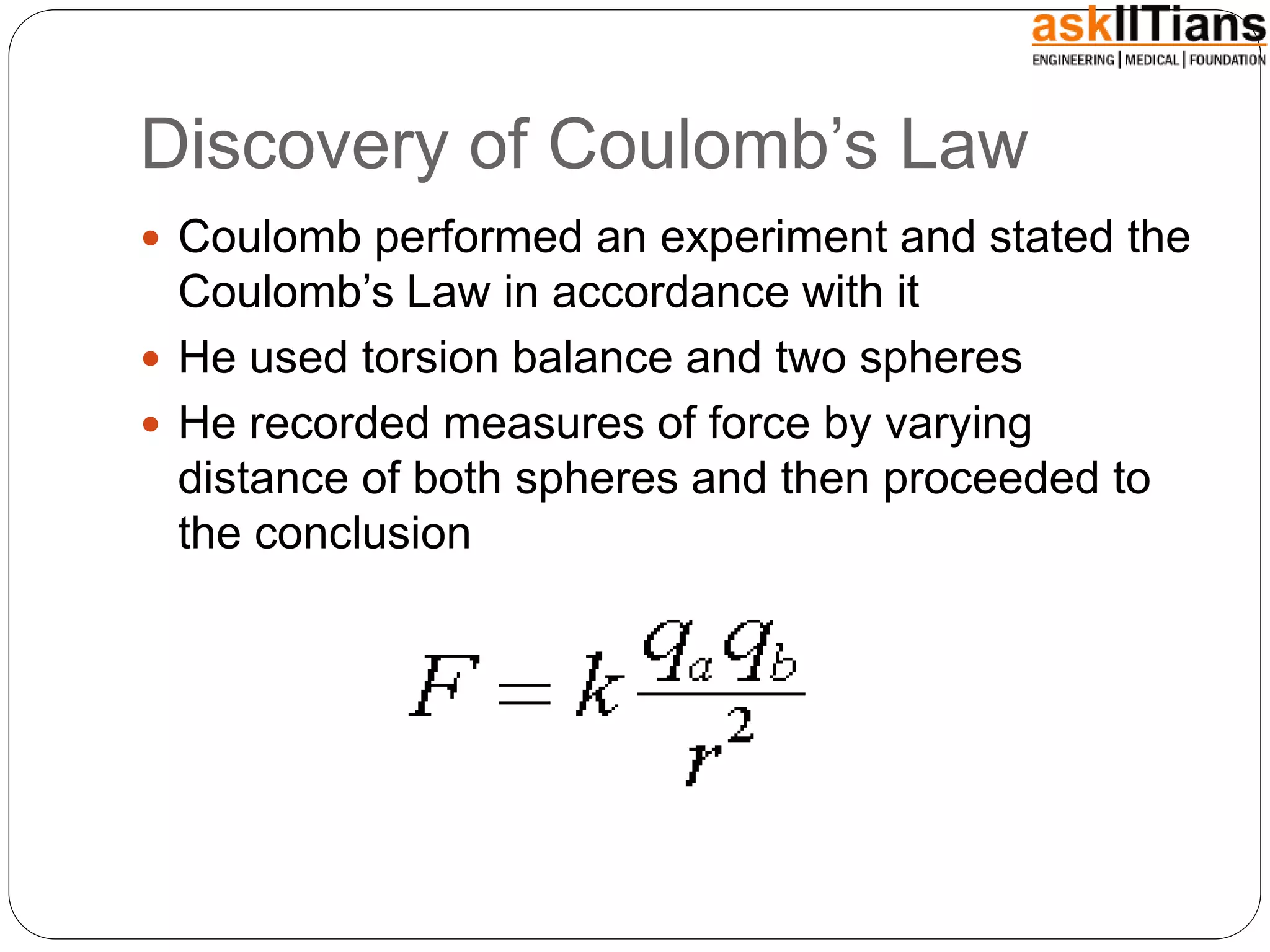 Coulomb’S Law | Physics | PPTX