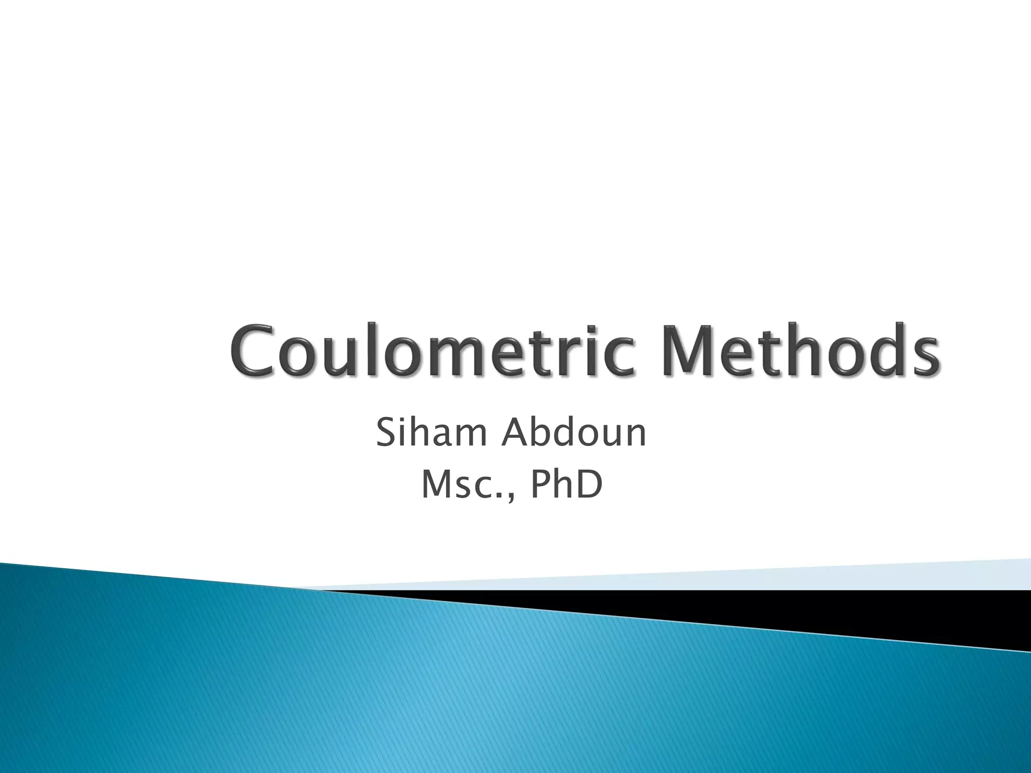 Coulometric method of analysis | PDF