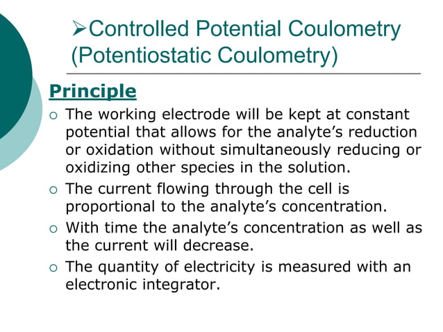 Coulometry | PPTX | Chemistry | Science