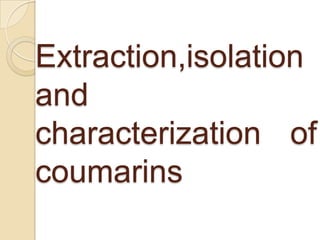 presentation on coumarin | PPTX