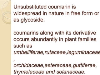 presentation on coumarin | PPTX