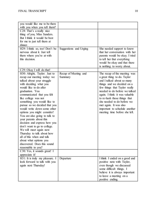 Coun 531 transcript assignment | PDF