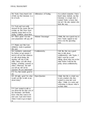 Coun 531 transcript assignment | PDF