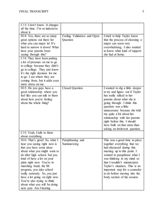 Coun 531 transcript assignment | PDF