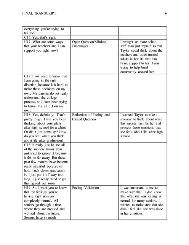 Coun 531 transcript assignment | PDF