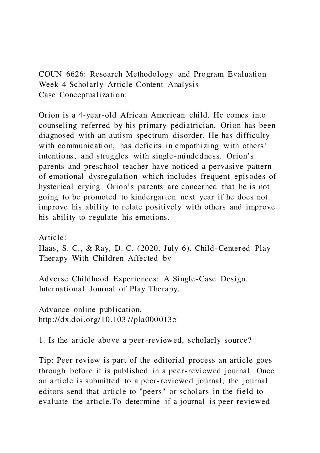 COUN 6626 Research Methodology and Program EvaluationWeek 4 S | DOCX