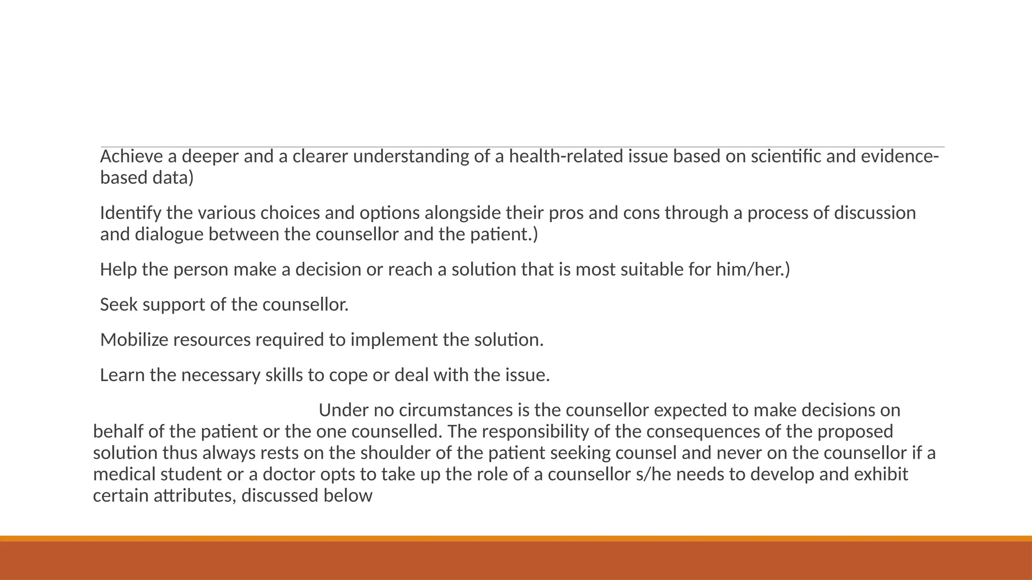 Counseling, Definition, tools and characteristics in Health Care System ...