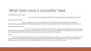 Counseling, Definition, tools and characteristics in Health Care System ...